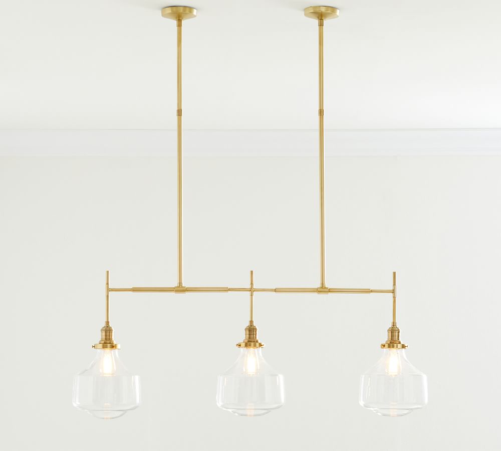 Schoolhouse Clear Glass Linear Chandelier | Pottery Barn