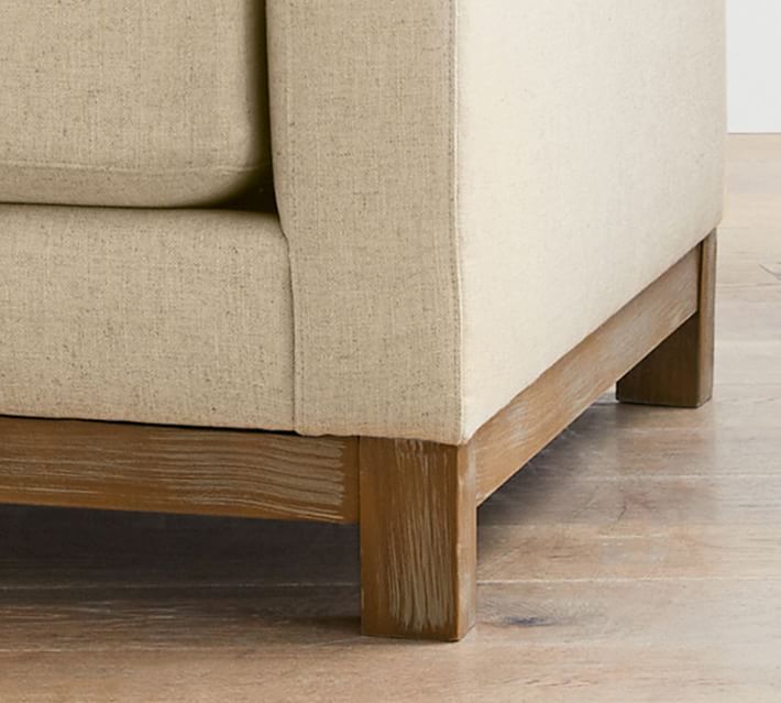 Jake Wood Base Fabric Sofa | Pottery Barn
