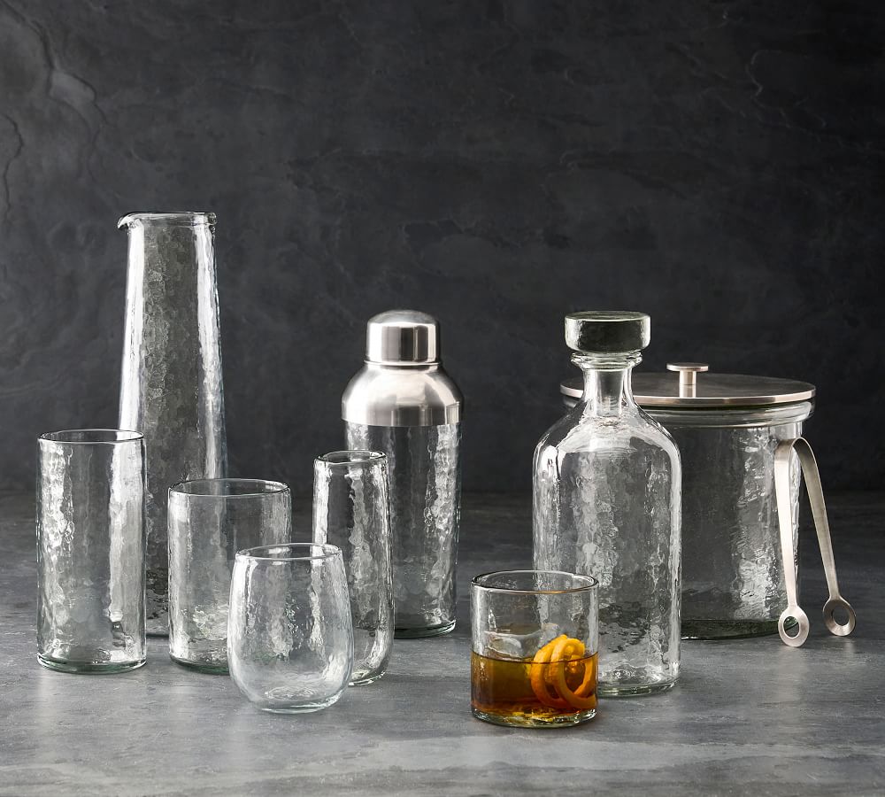 Handmade Hammered Glassware Collection | Pottery Barn