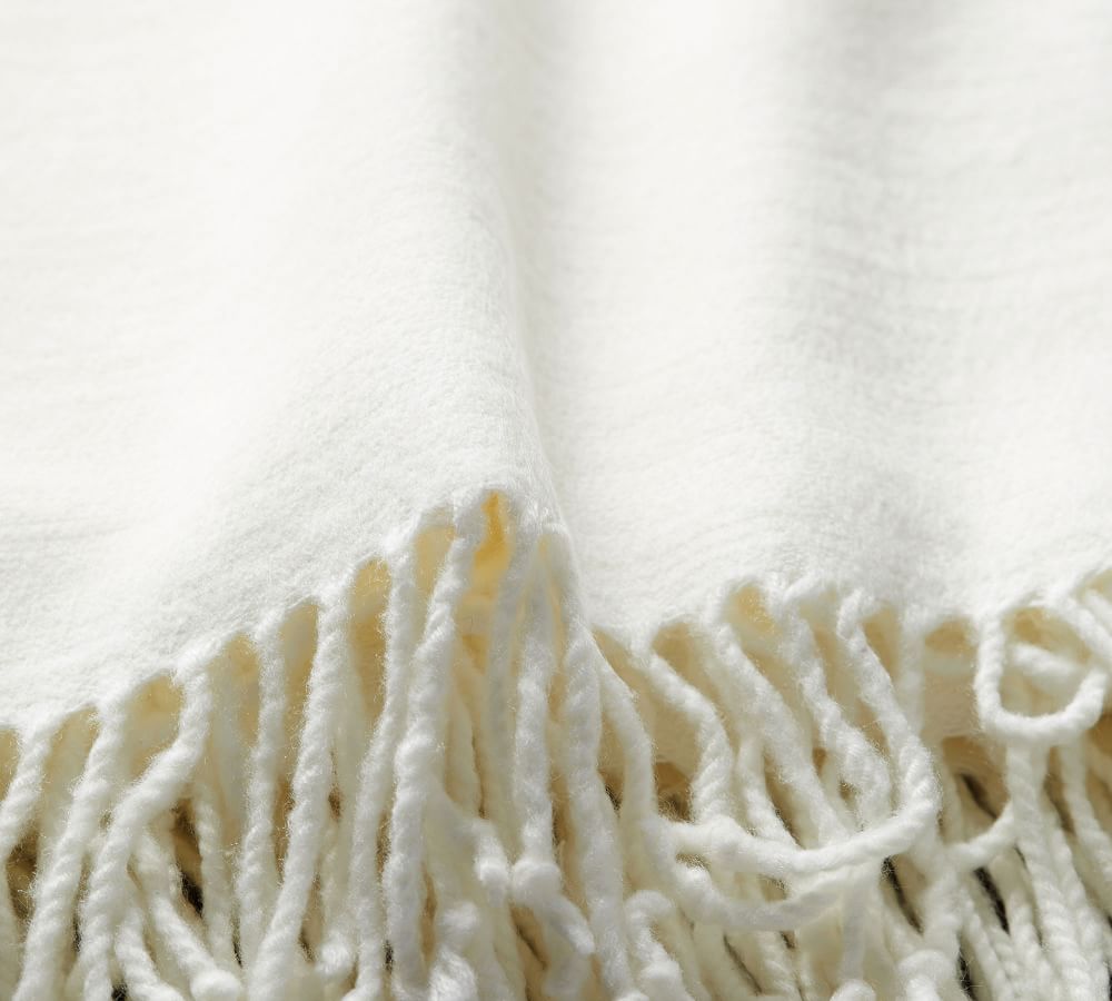Personalized Hand-Knotted Fringe Throws | Pottery Barn