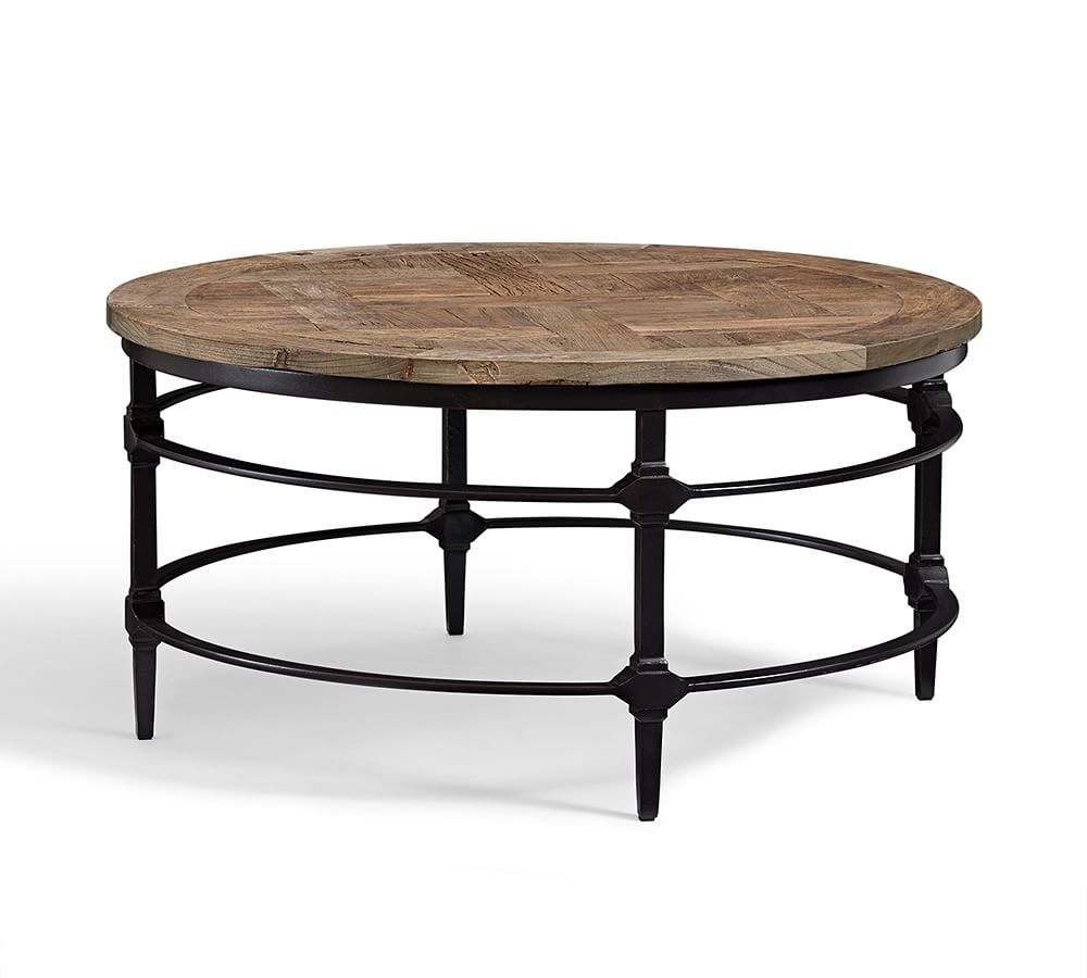 Parquet 36" Round Reclaimed Wood Coffee Table | Pottery Barn