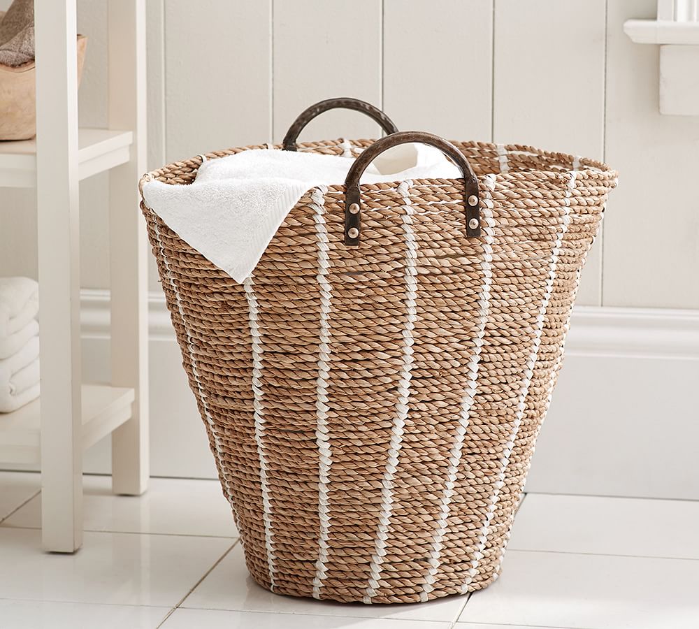 Woven Striped Laundry Hamper | Pottery Barn