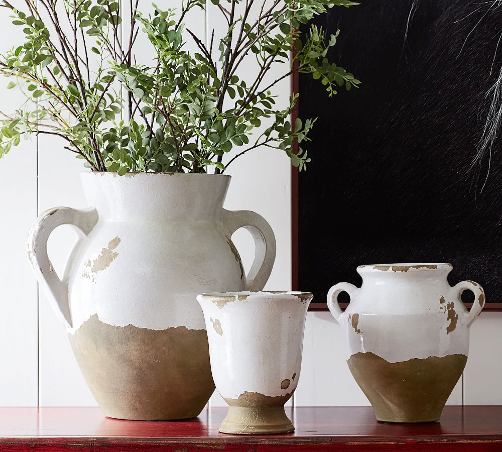 Tuscan Handcrafted Terracotta Indoor/Outdoor Vases | Pottery Barn