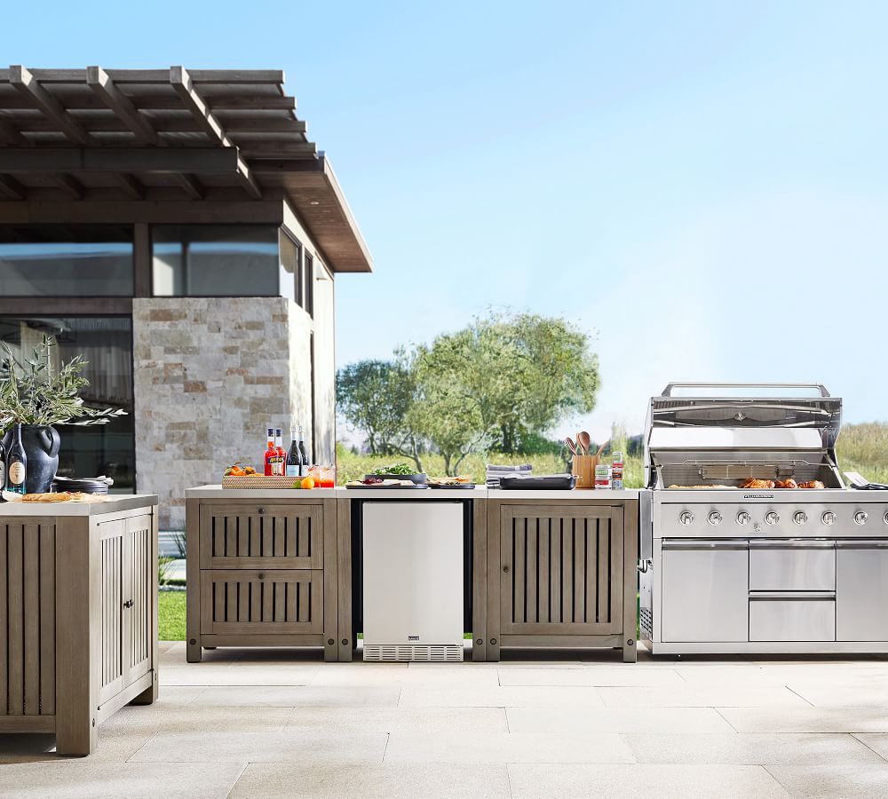 Abbott Outdoor Kitchen FSC® Acacia Ultimate 3-Piece Set | Pottery Barn