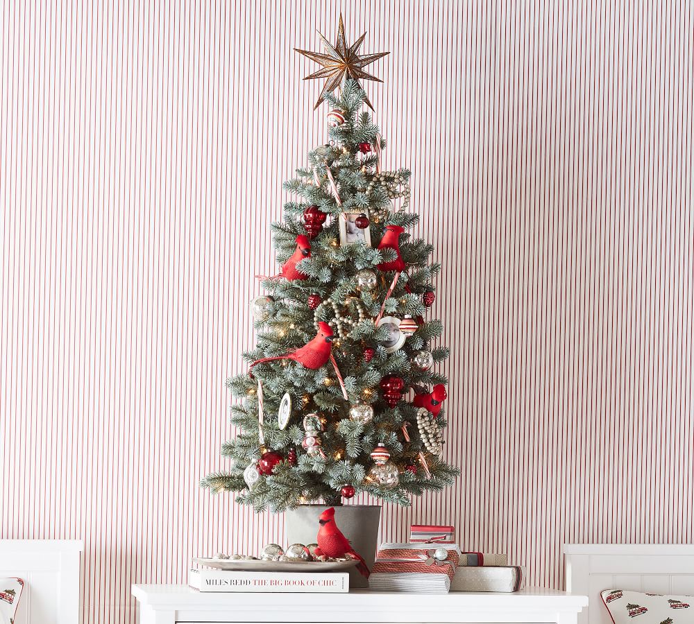 Pre-Lit Potted Faux Blue Spruce Trees | Pottery Barn