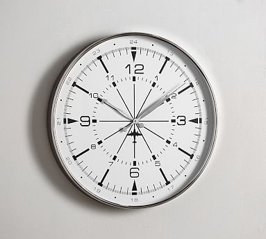 Silver Flight Wall Clock | Pottery Barn