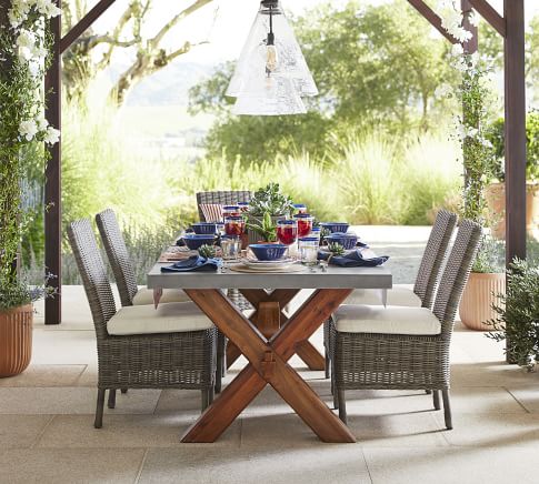Abbott Outdoor Side Table, Brown | Pottery Barn