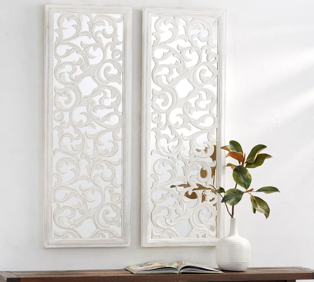 Filigree Wood Mirrored Art | Wall Art | Pottery Barn