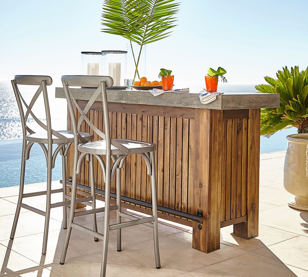 Abbott Concrete & FSC® Acacia Ultimate Bar | Pottery Barn