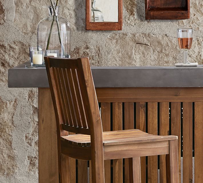 Abbott Concrete & FSC® Acacia Ultimate Bar | Pottery Barn