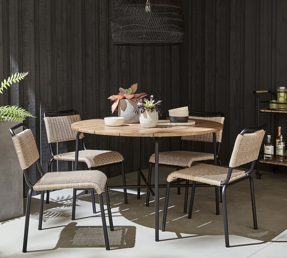 Tulum 48" FSC® Acacia Round Patio Dining Table | Pottery Barn