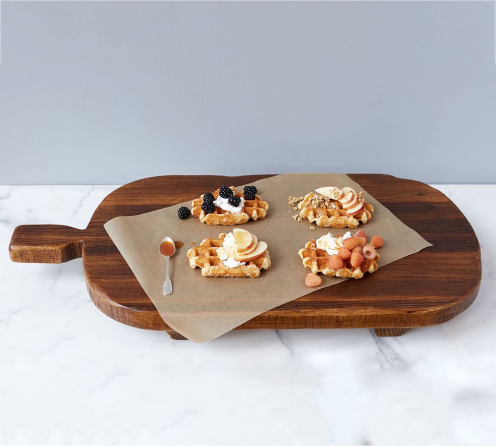 Reclaimed Wood Rectangle Footed Serving Board | Pottery Barn