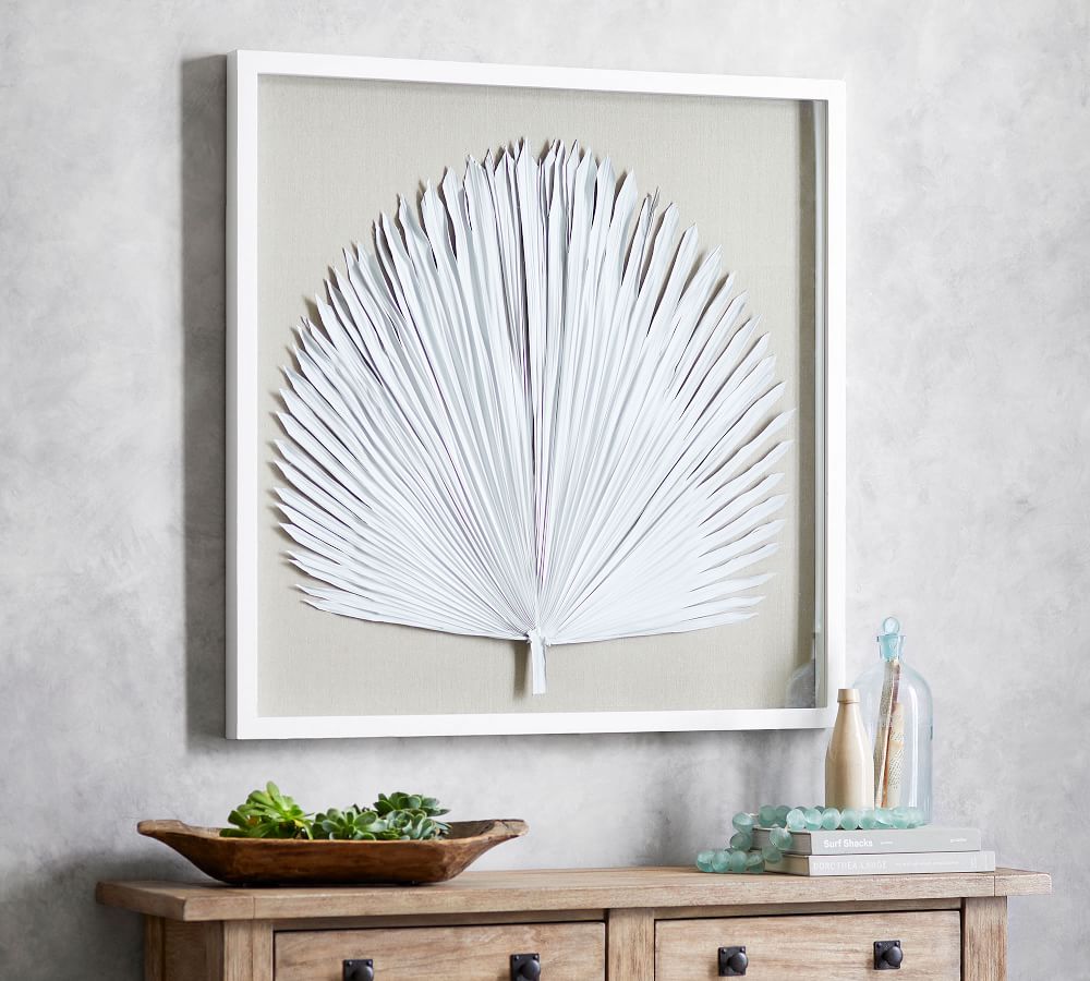Palm Leaf Shadow Box Art - Black | Wall Art | Pottery Barn