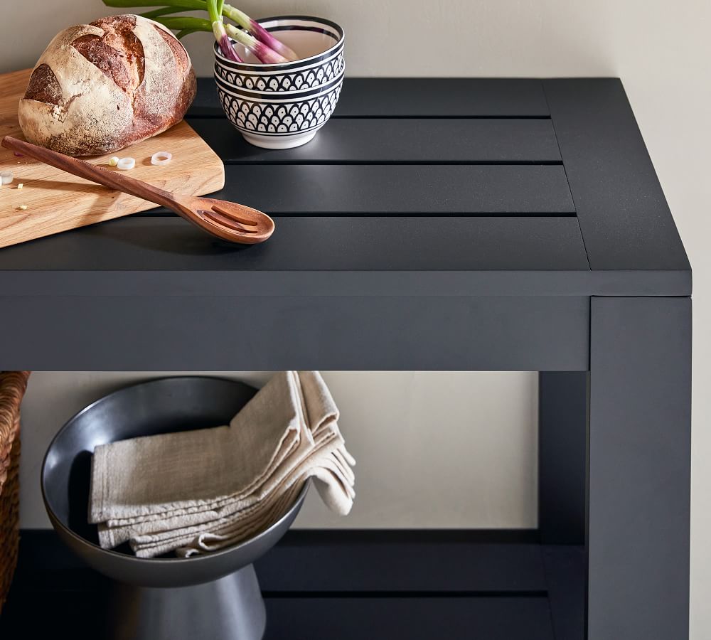 Malibu 60" Metal Console Table, Black | Pottery Barn