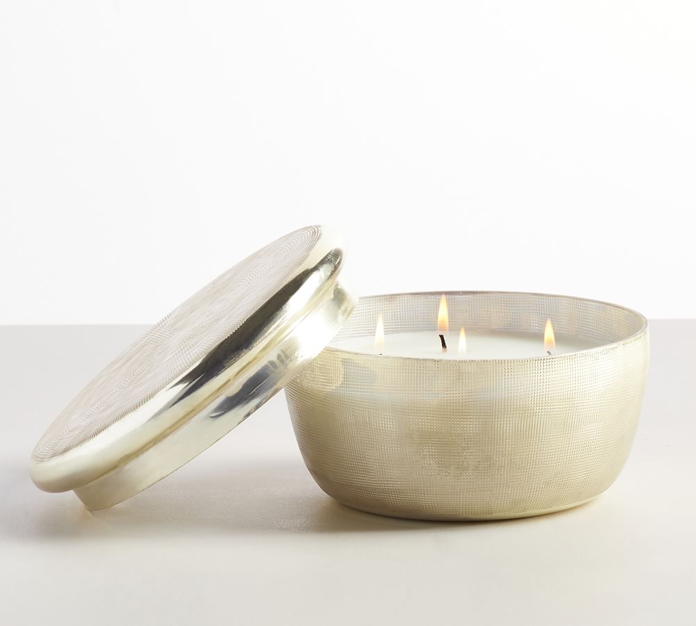 Textured Modern Glass Candles | Pottery Barn