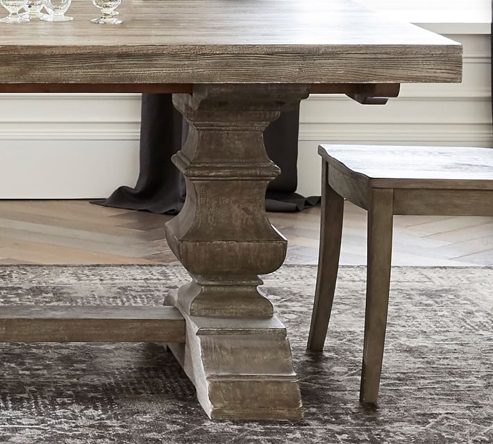 Banks Extending Dining Table, Gray Wash, 76" - 112" L | Pottery Barn