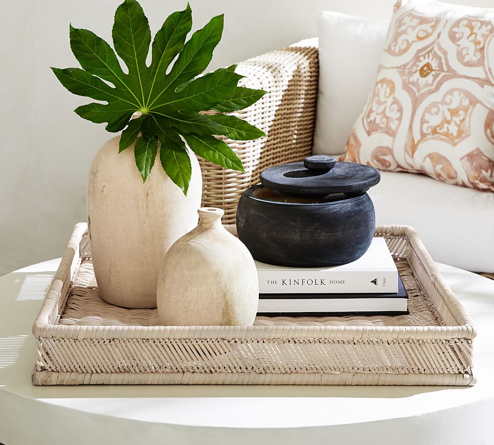 Eden Handwoven Rattan Trays | Pottery Barn