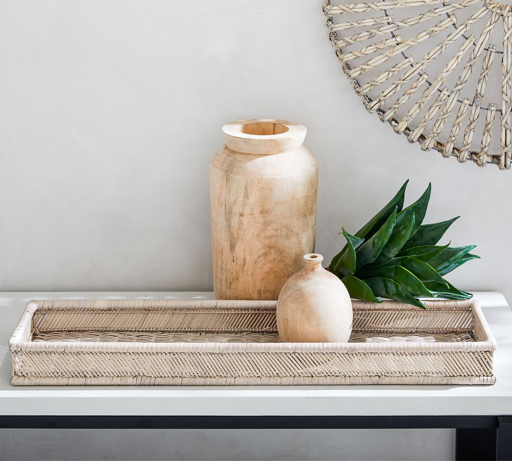 Eden Handwoven Rattan Trays | Pottery Barn
