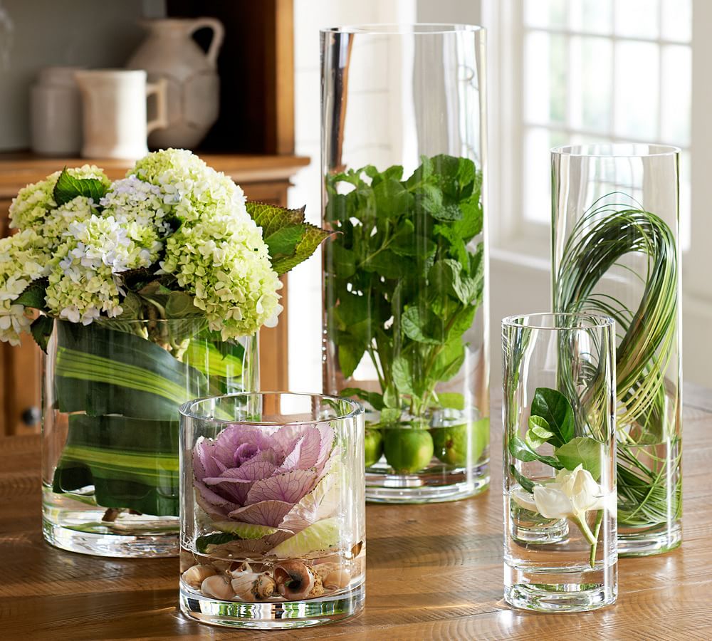 Aegean Clear Glass Short Vase | Pottery Barn