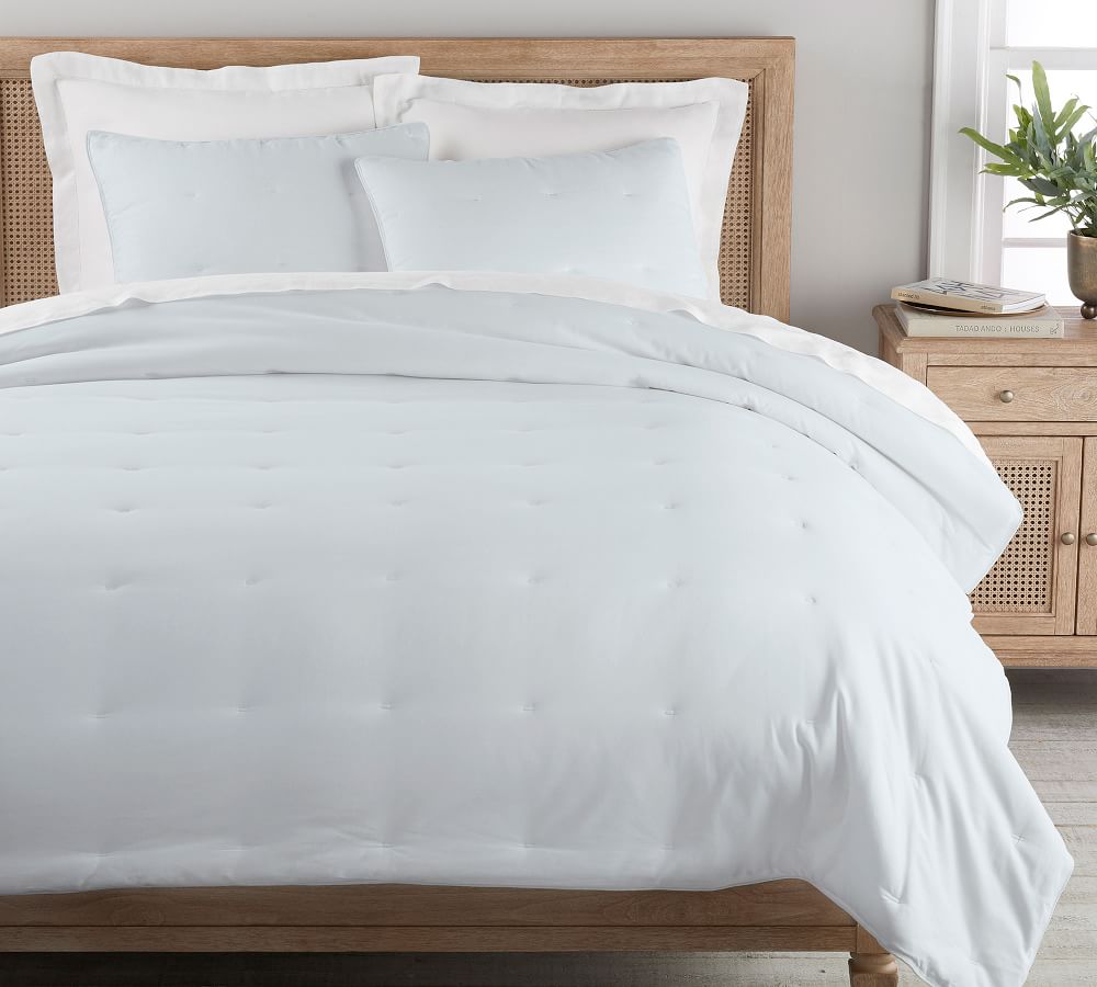 Belgian Flax Linen Comforter - White | Pottery Barn