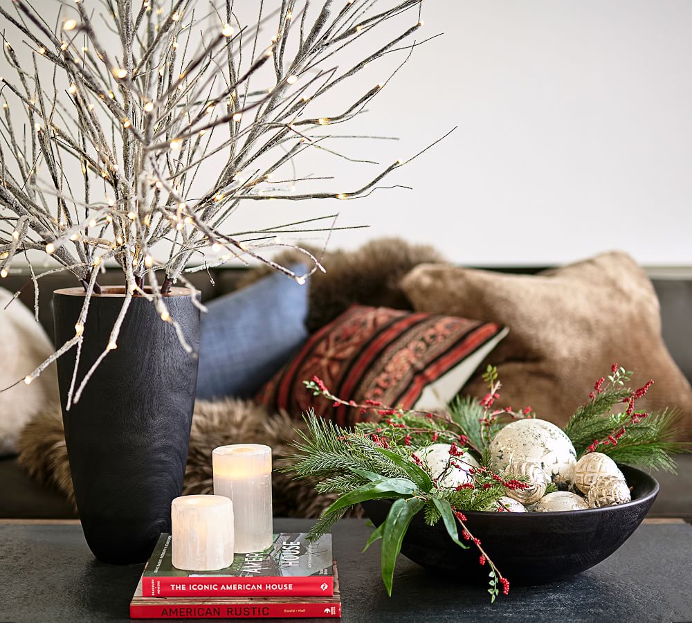 Pre-Lit Frosted Twig Bundle - Set of 3 | Pottery Barn