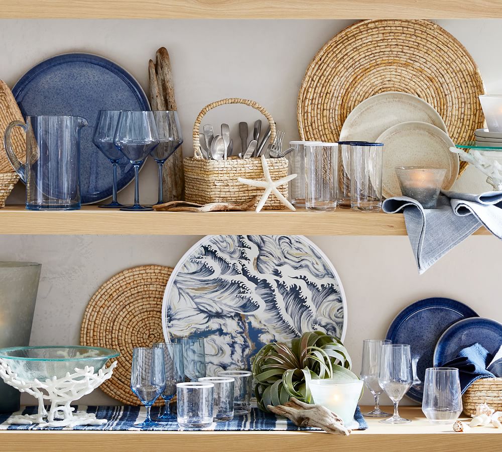 Stripe Rim Acrylic Drinking Glasses | Pottery Barn
