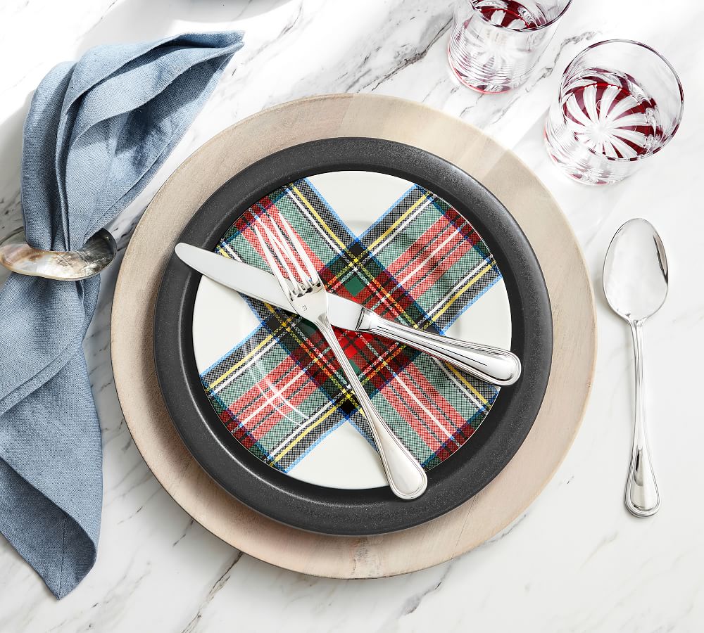 Stewart Plaid Stoneware Salad Plates - Set of 4 | Pottery Barn