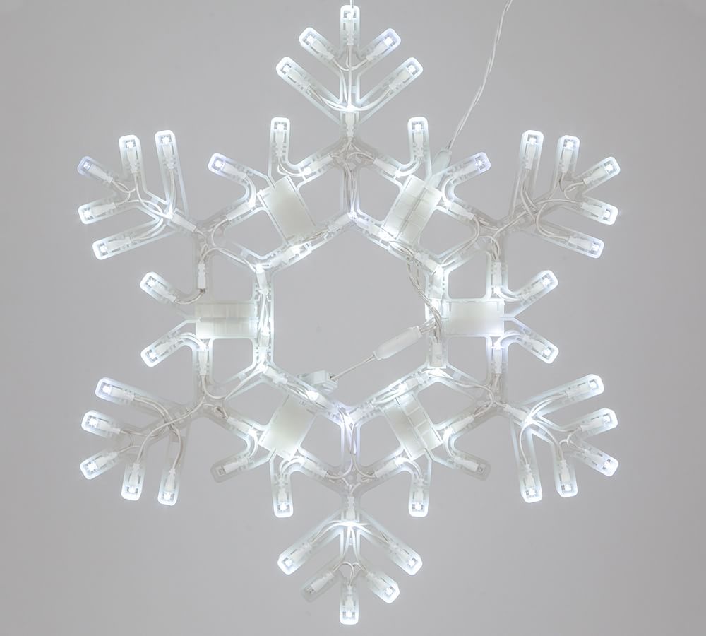 Cool White LED Folding Snowflake With Twinkle Lights | Pottery Barn