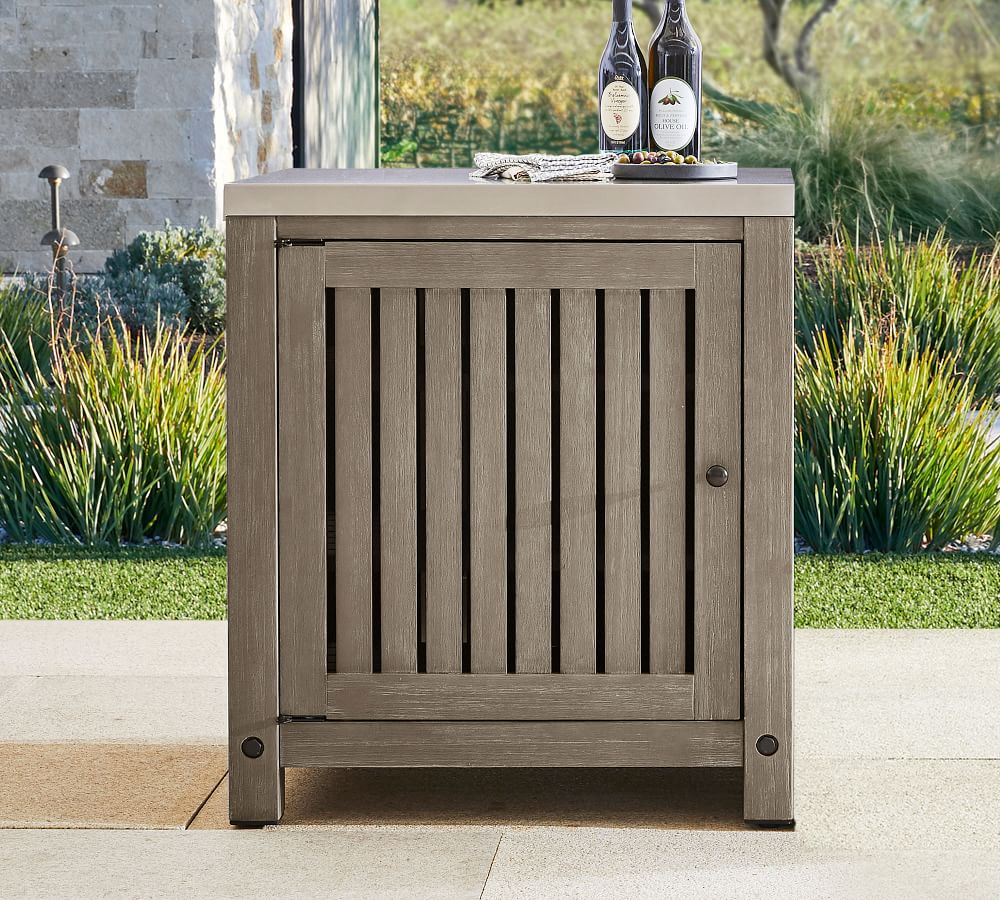 Abbott Outdoor Kitchen FSC® Acacia Single-Door Cabinet | Pottery Barn