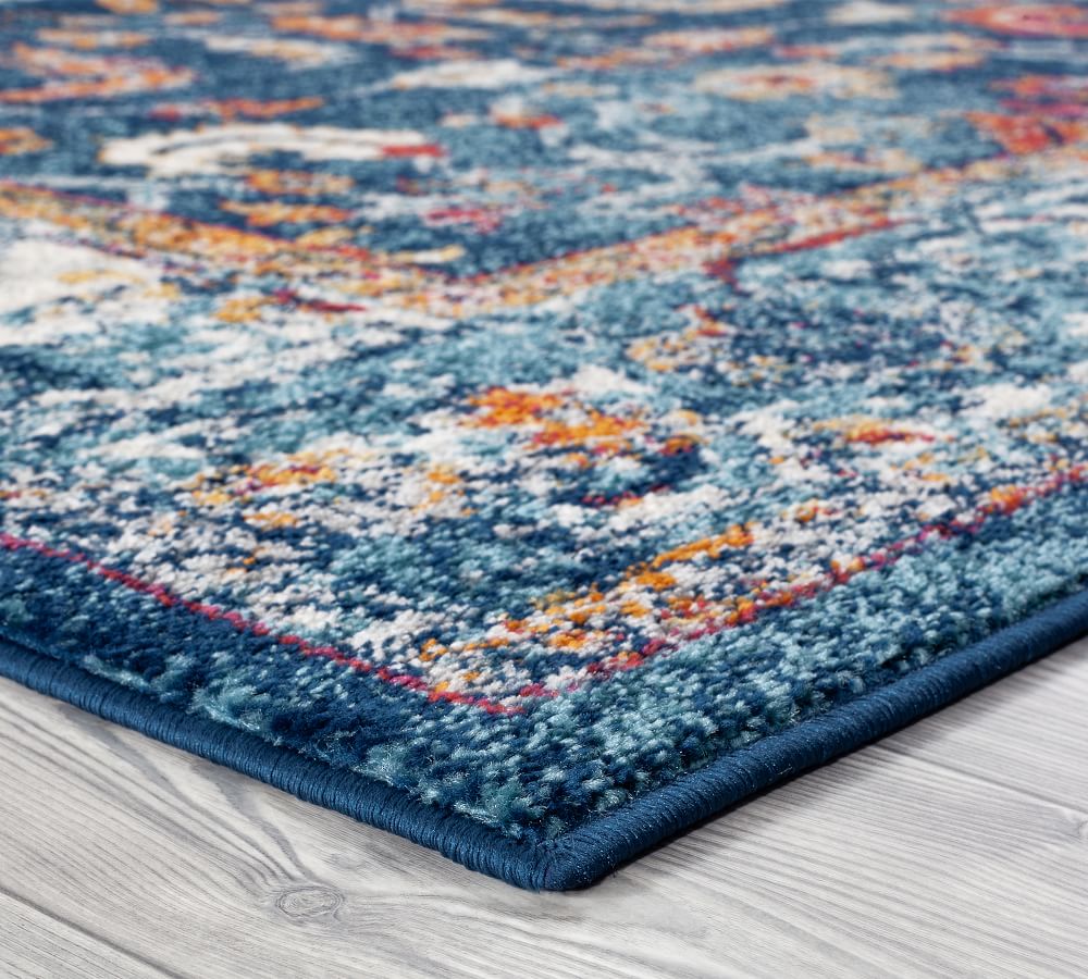 Blue Multi Tiana Synthetic Rug | Patterned Rugs | Pottery Barn