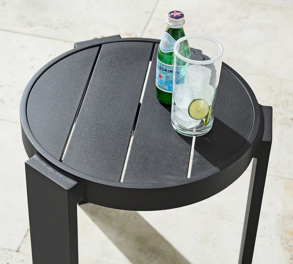 Malibu 18" Metal Stackable Side Stool, Set of 2, Black | Pottery Barn