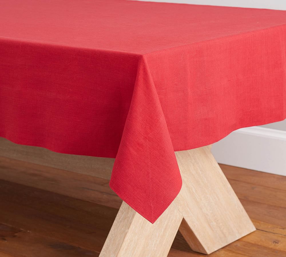 Mason Oversized Linen Tablecloth | Pottery Barn