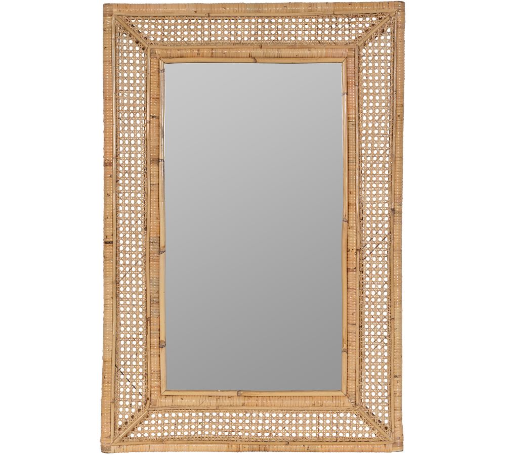 Ash Rattan Wall Mirror, 24" X 36" | Pottery Barn
