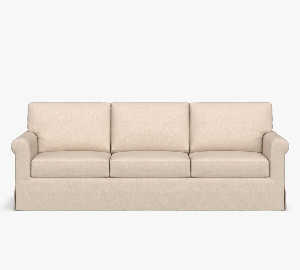 York Roll Arm Slipcovered Fabric Sofa | Pottery Barn
