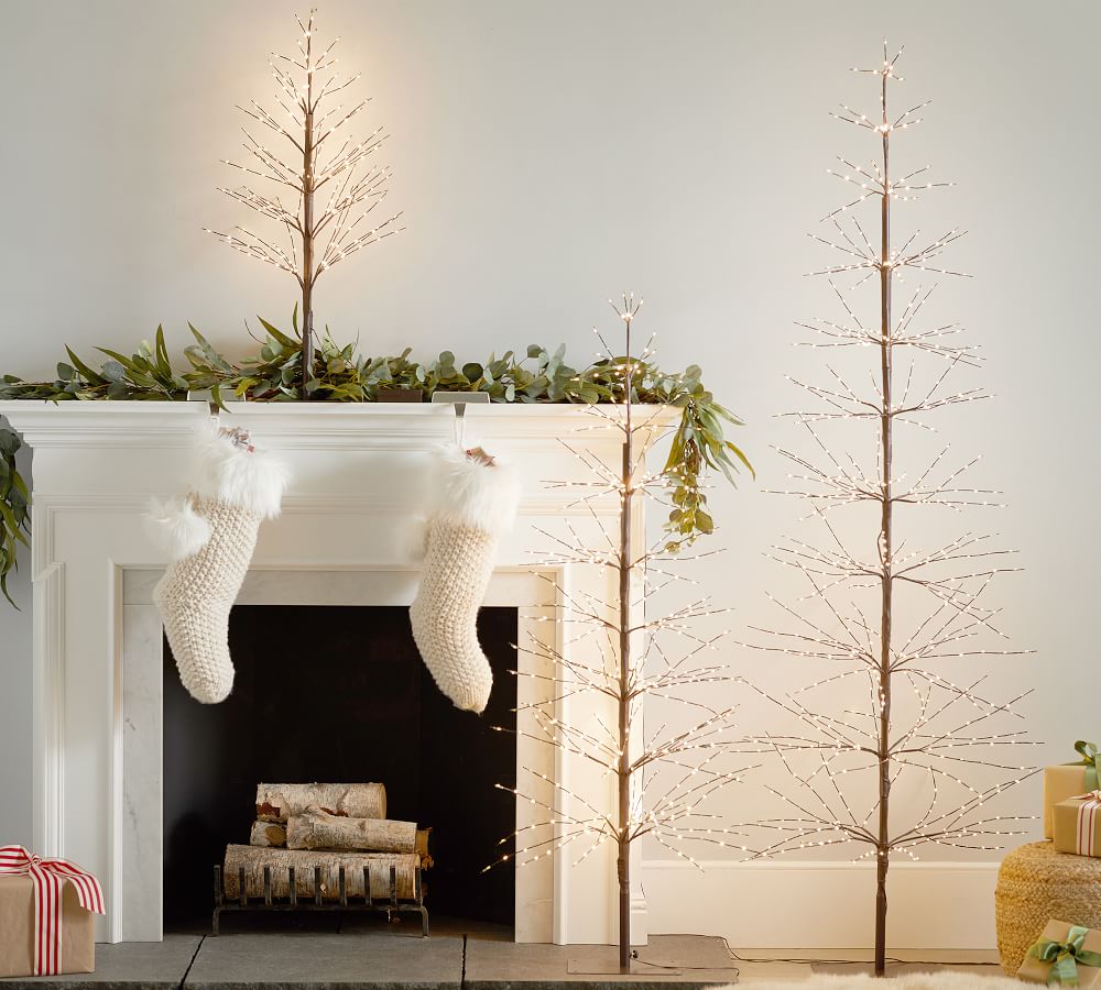 Pre-Lit Twinkling Twig Trees | Pottery Barn