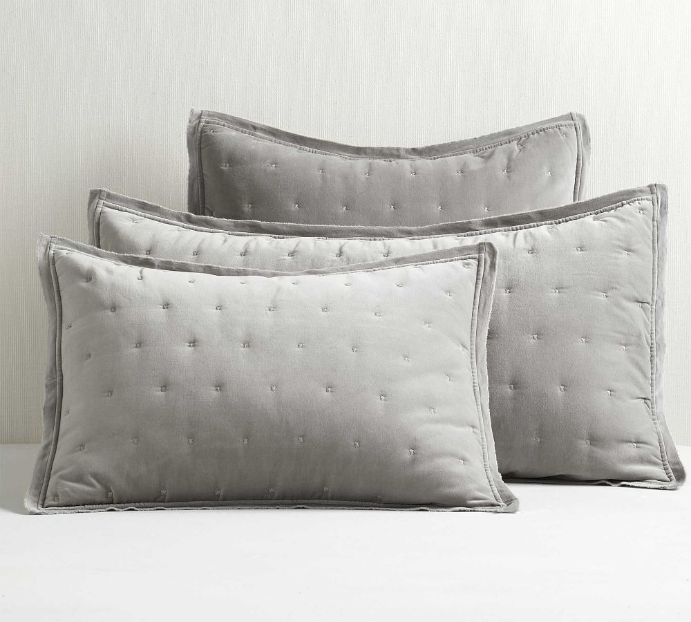 Velvet Tufted Quilted Sham | Pottery Barn