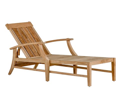 Astola Teak Single Chaise Lounge Frame | Pottery Barn