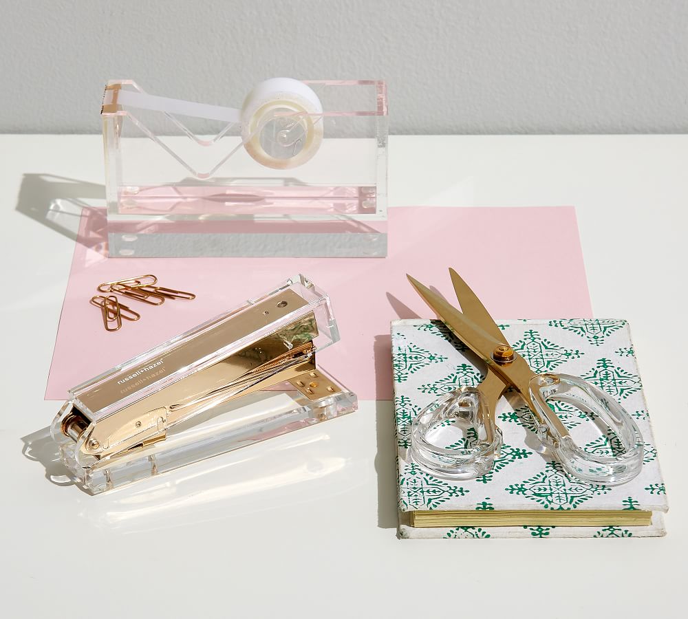Gold Acrylic Desktop Accessories - Everyday Set | Pottery Barn
