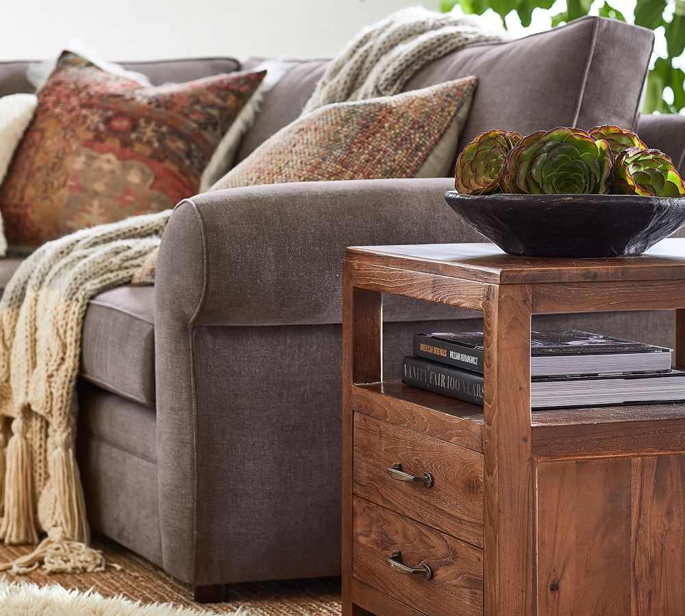 Pearce Roll Arm Upholstered 3-Piece Sectional with Wedge | Pottery Barn