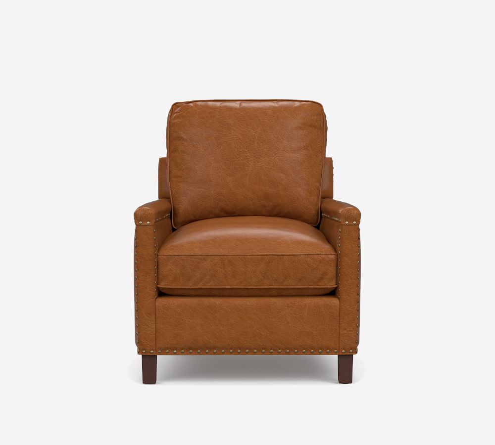 Tyler Leather Square Arm Armchair | Pottery Barn