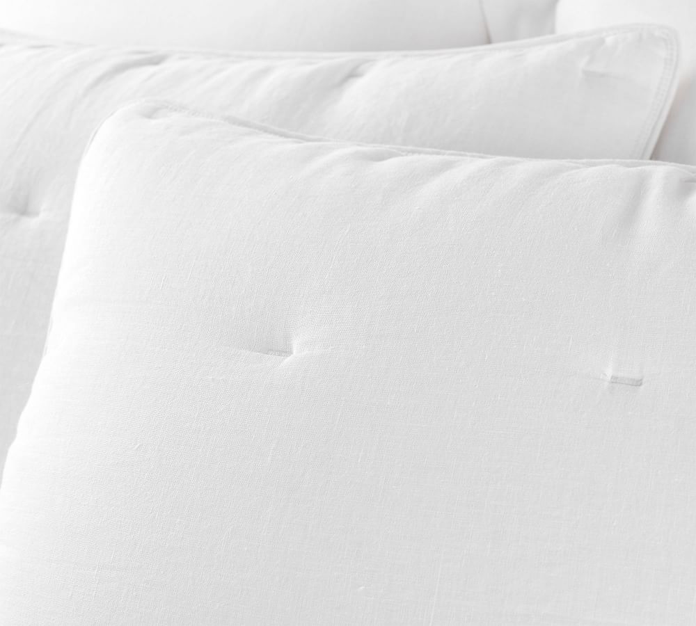 Belgian Flax Linen Comforter - White | Pottery Barn
