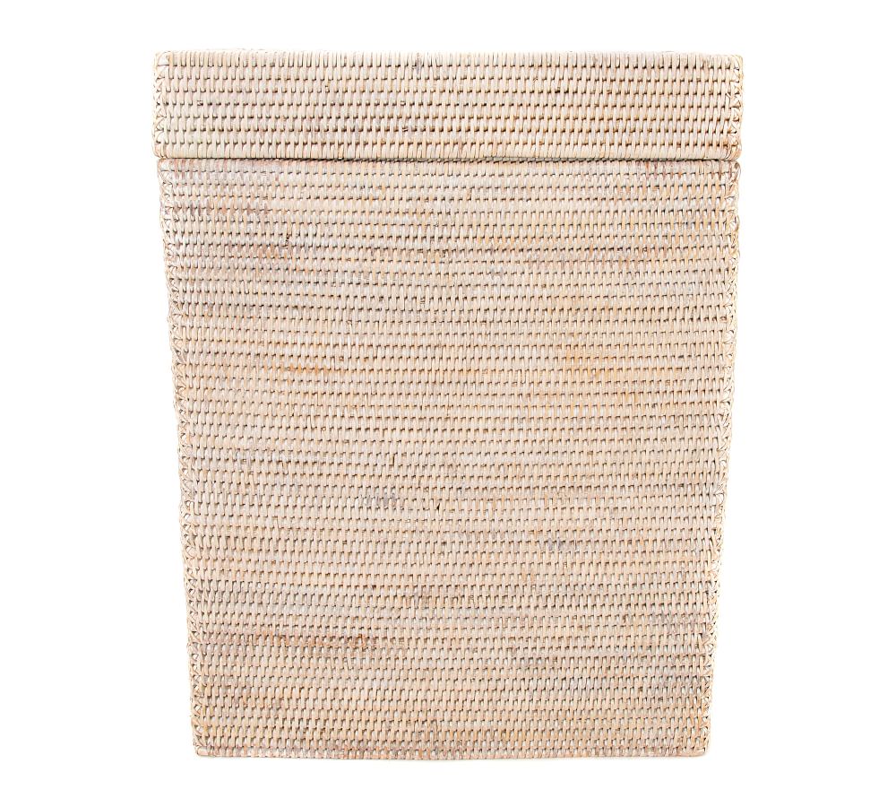 Tava Handwoven Rattan Rectangular Hinged Hamper | Pottery Barn