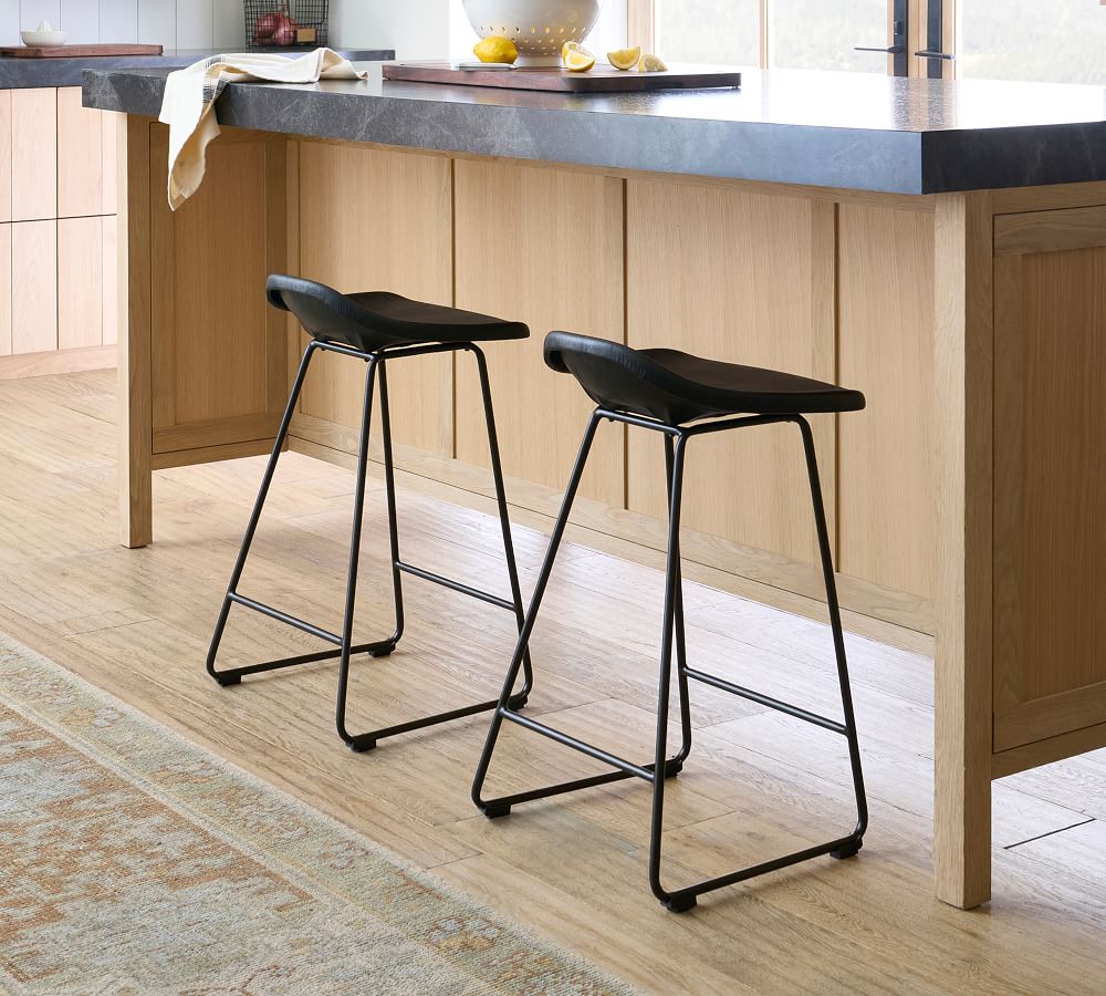 Brenner Leather Bar & Counter Stool | Pottery Barn