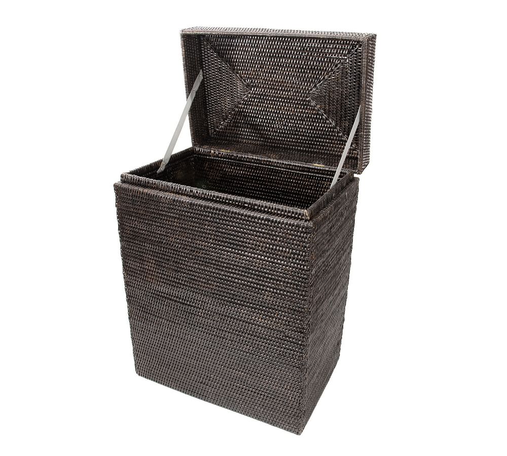 Tava Handwoven Rattan Rectangular Hinged Hamper | Pottery Barn