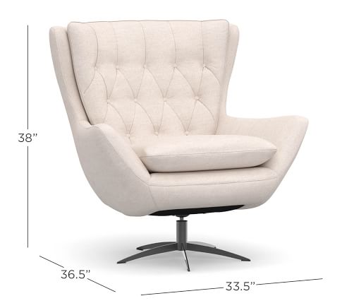 Wells Upholstered Swivel Chair | Pottery Barn
