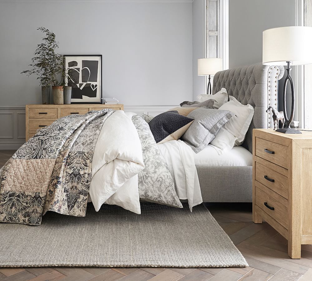 Chesterfield Tufted Upholstered Bed | Pottery Barn