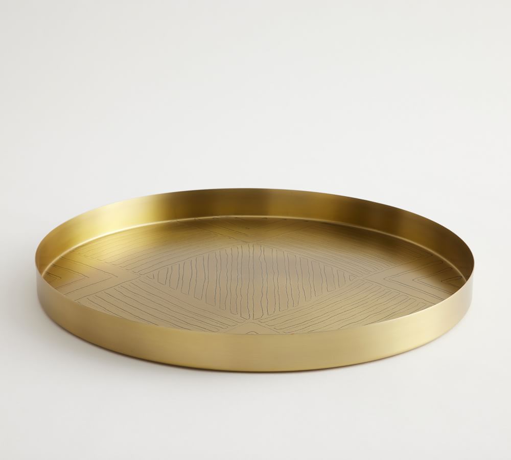 BADG Triumphant Etched Handcrafted Bar Serving Tray | Pottery Barn