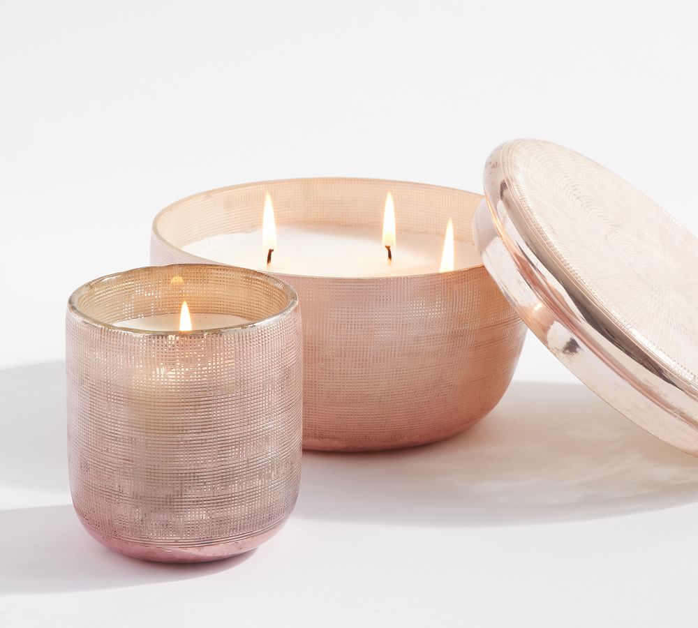 Textured Modern Glass Candles | Pottery Barn