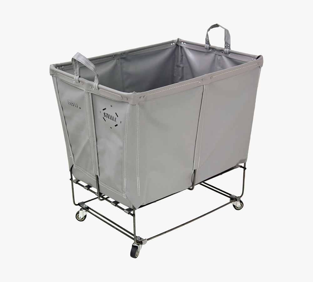 Industrial Elevated Basket with Wheels | Pottery Barn