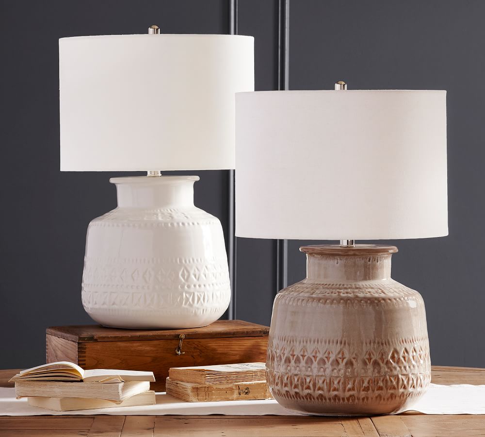 Emma Ceramic Round Table Lamp Pottery Barn